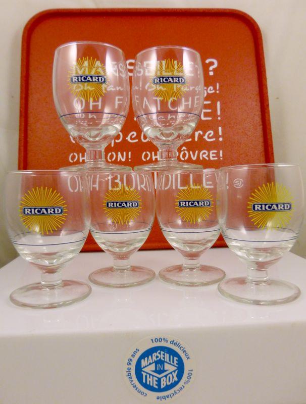 6 verres Ricard, idée cadeau originale de Marseille in the box