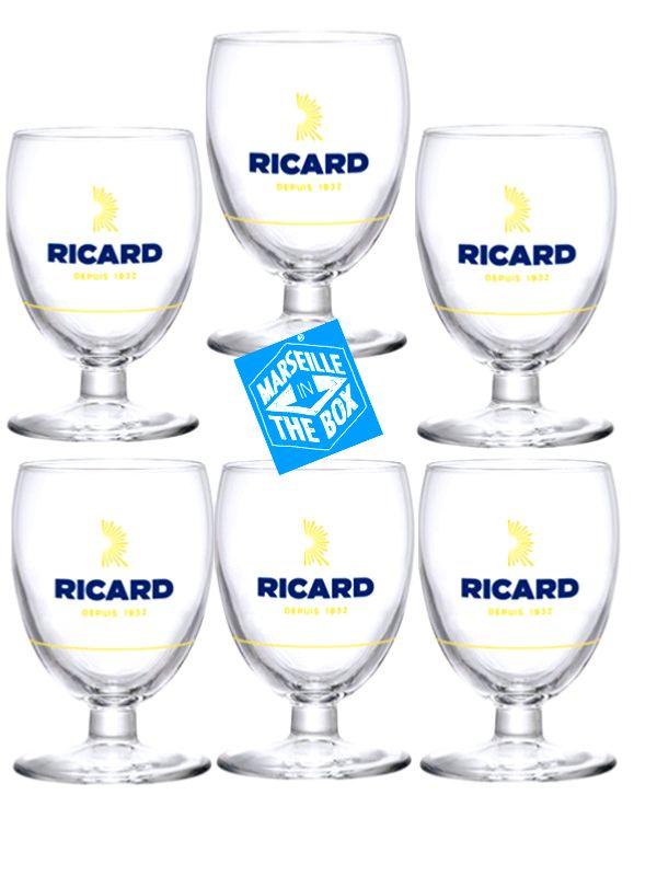 6 verres Ricard, idée cadeau signée Marseille in the box